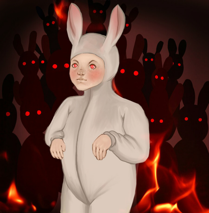 Иллюстрация devil bunny в стиле 2d, готический | Illustrators.ru