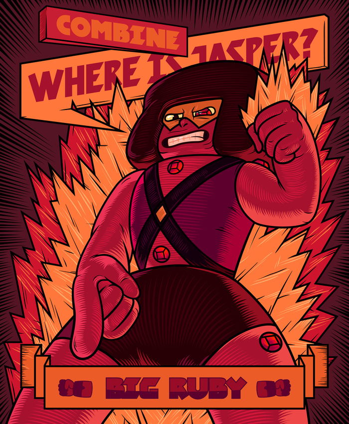 Иллюстрация Big Ruby в стиле графика, комикс, плакат