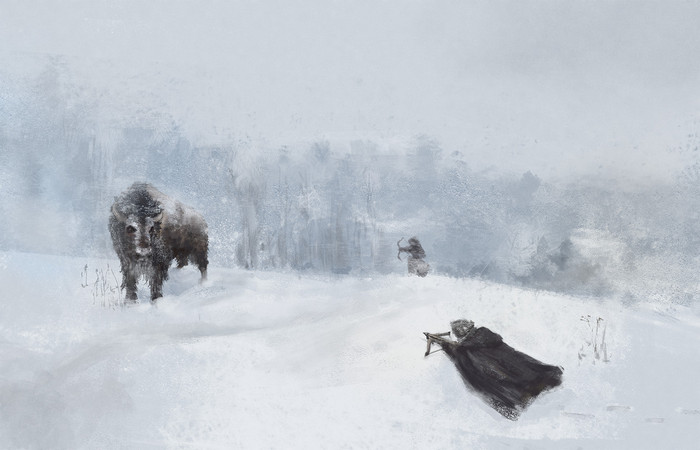 Иллюстрация Бизон в стиле 2d | Illustrators.ru