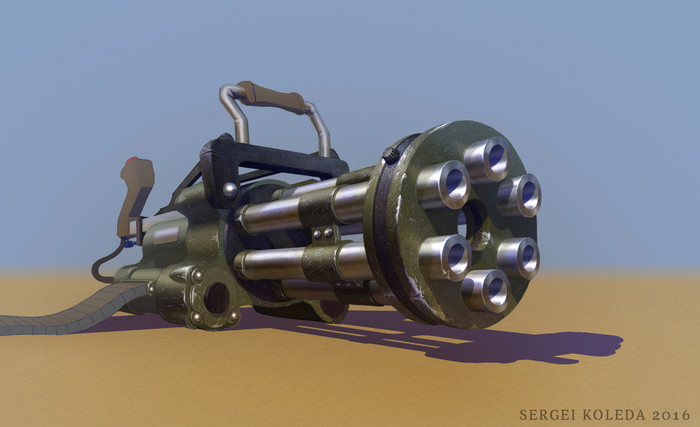 Иллюстрация Minigun в стиле 2d | Illustrators.ru