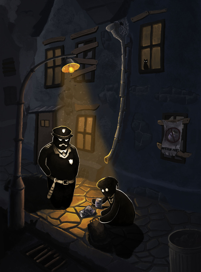 Иллюстрация Промо арт к игре Beholder в стиле 2d, game dev